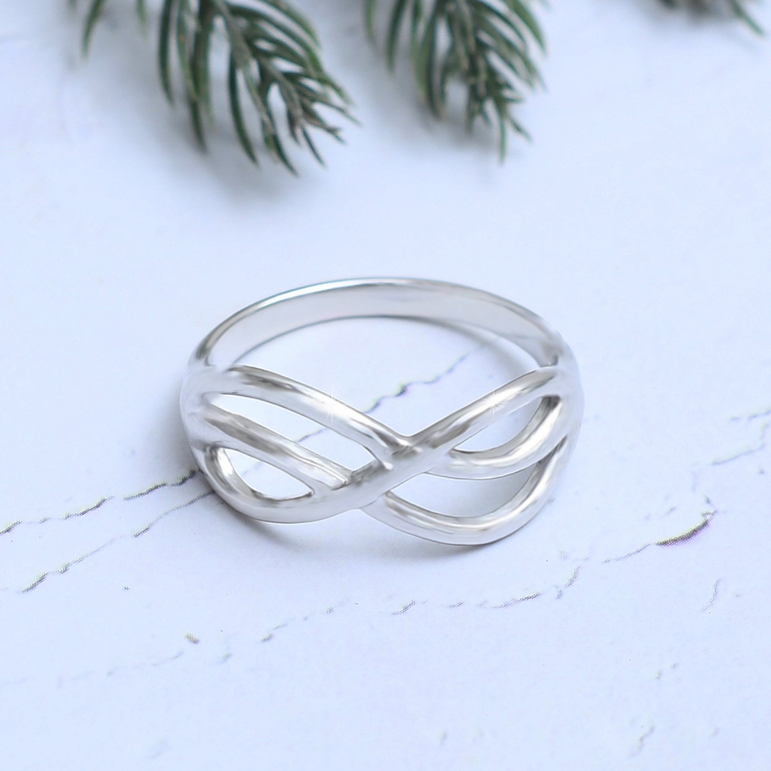 Silver Dual Infinity Ring